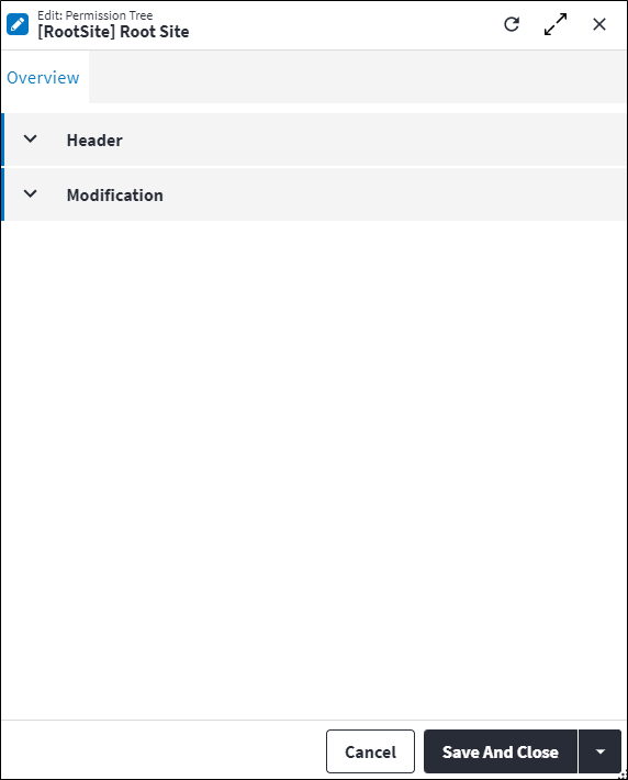 Permission Tree Screen