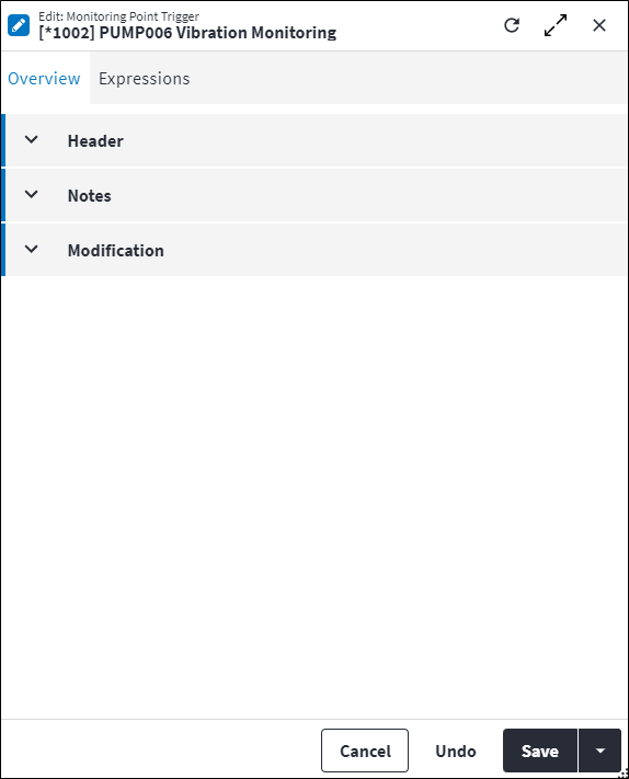 Monitoring Point Trigger Screen