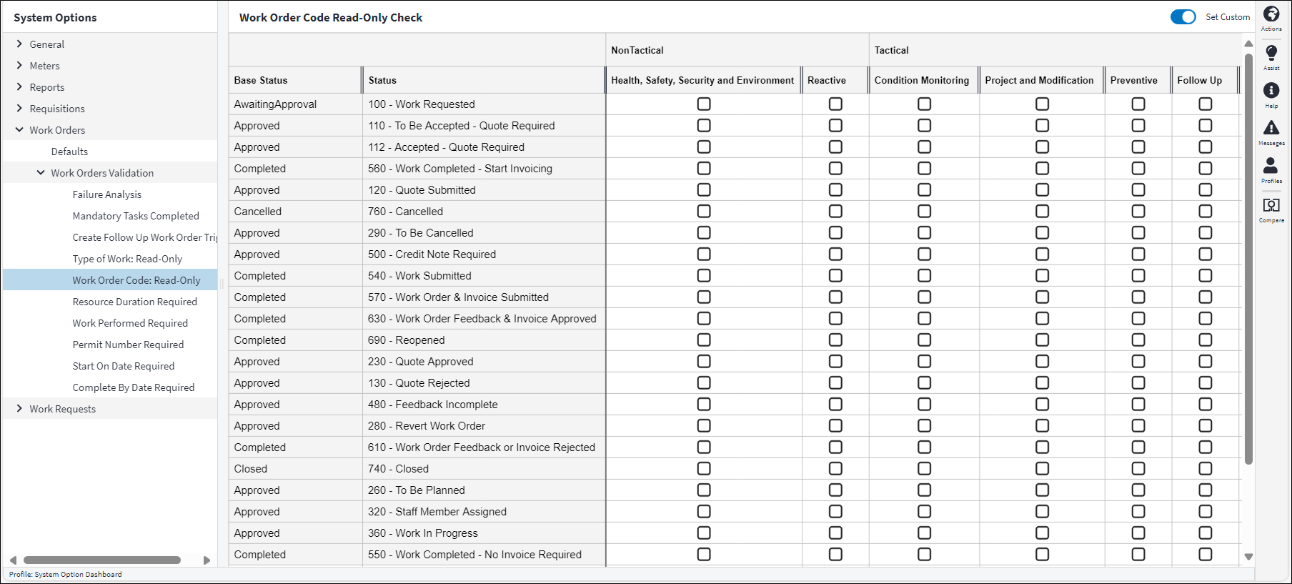 Work Orders Validation