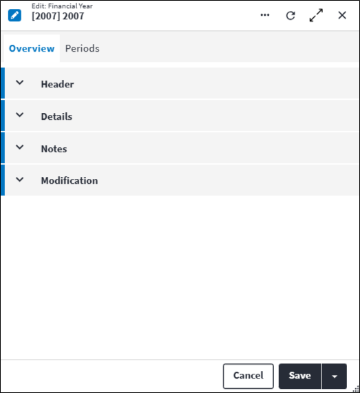 Financial Year Screen