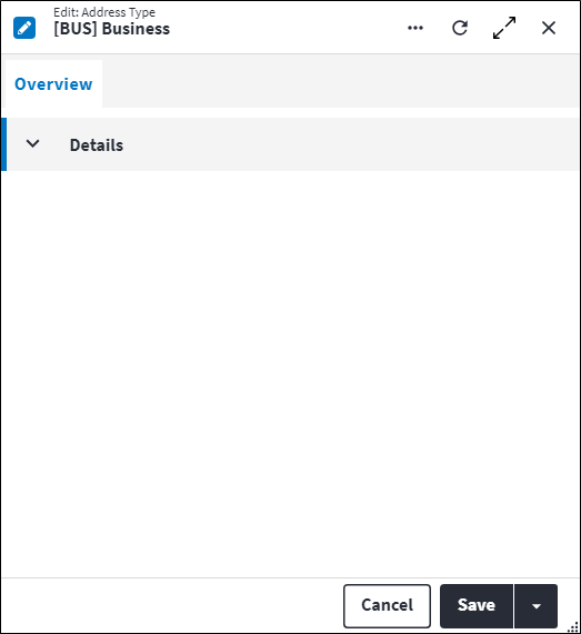 Address Type Screen