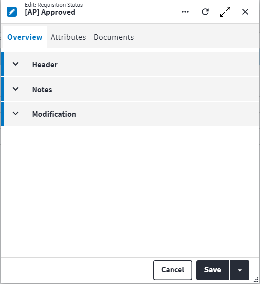 Requisition Status Screen